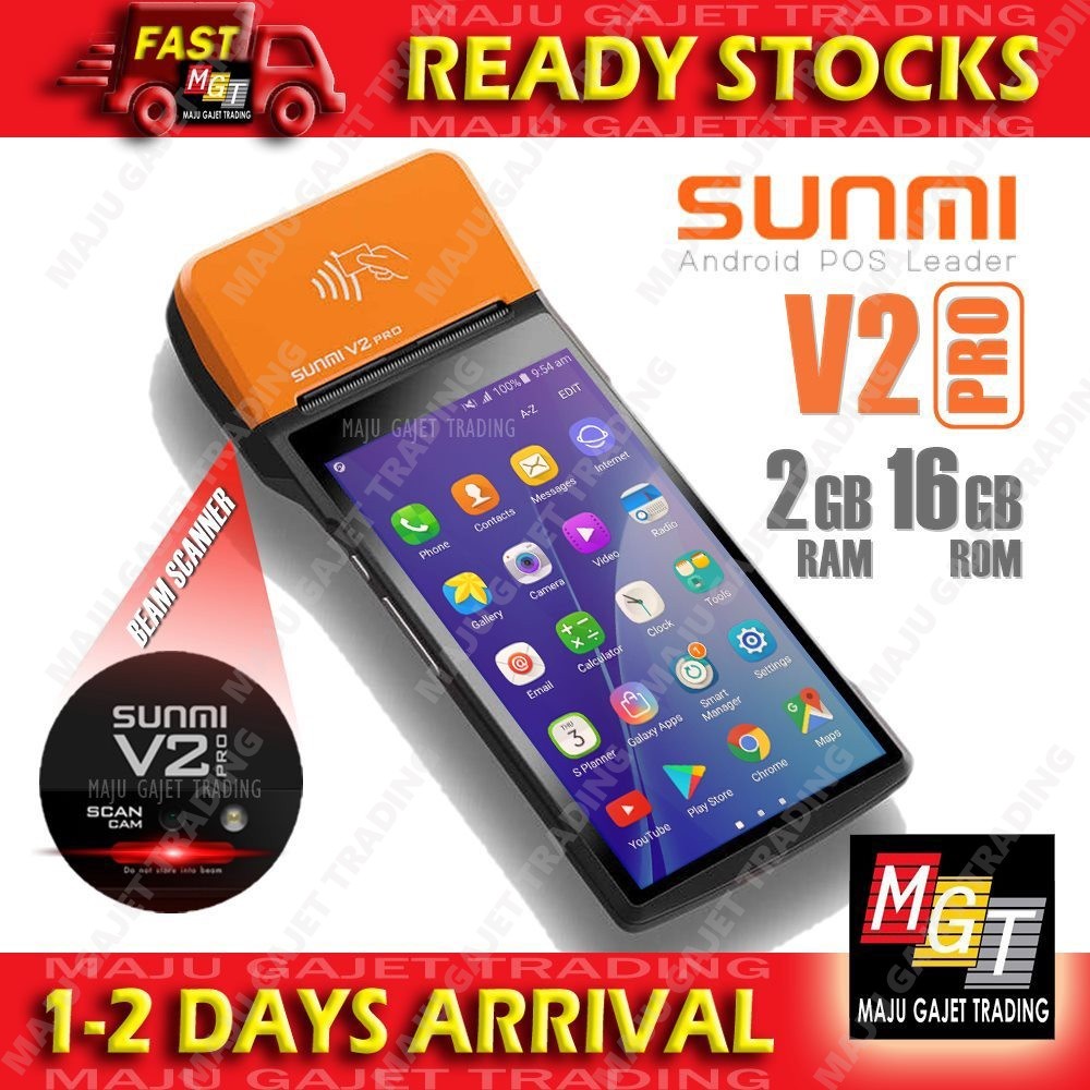 SUNMI V2 Pro PDA Printer Handheld POS Terminal Android Wifi 4G NFC 58mm ...
