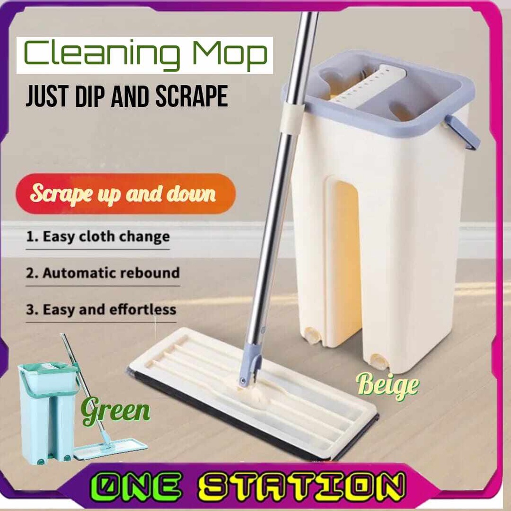 Mop Lantai Serbaguna Home Cleaning Easy Floor Mop With Bucket Hand Free ...