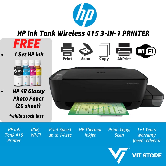 [Included Original Ink] HP 415 Ink Tank Wireless All-in-One Printer ...