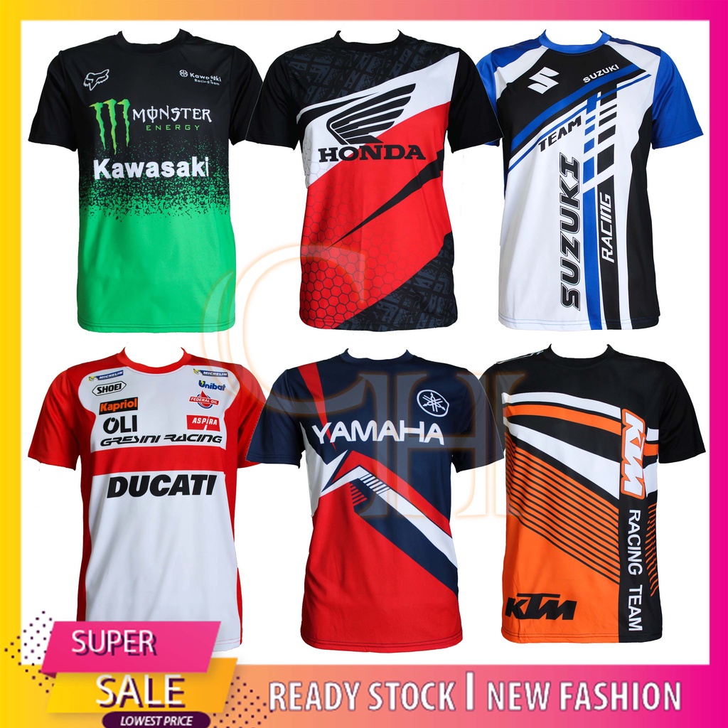 (HARGA BORONG) MEN MOTOR GP T-SHIRT RACING BIKER JERSEY FULL PRINT ...