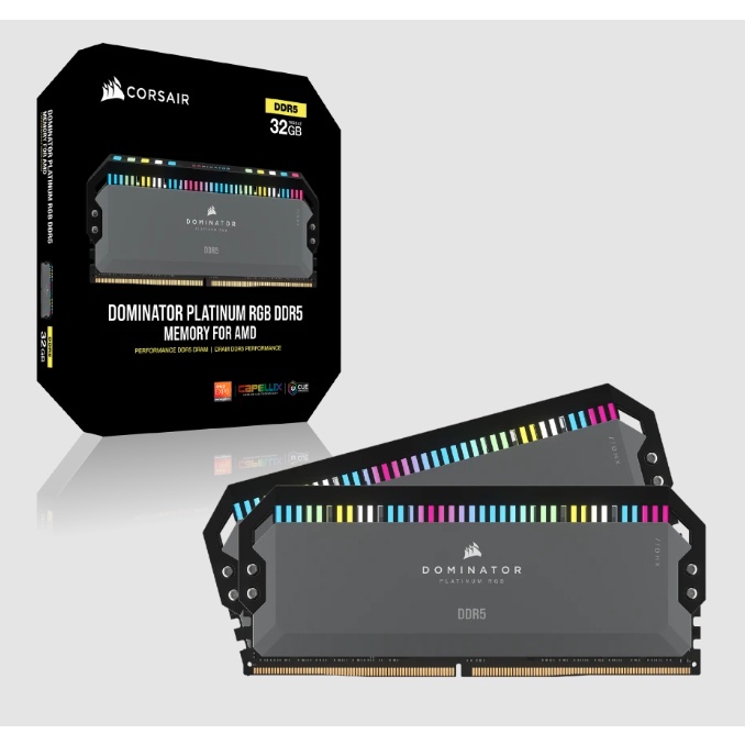 # CORSAIR DOMINATOR PLATINUM RGB [32GB (2x16GB)/64GB (2x32GB)] DDR5 DRAM [5200MHz~6000MHz] AMD ...