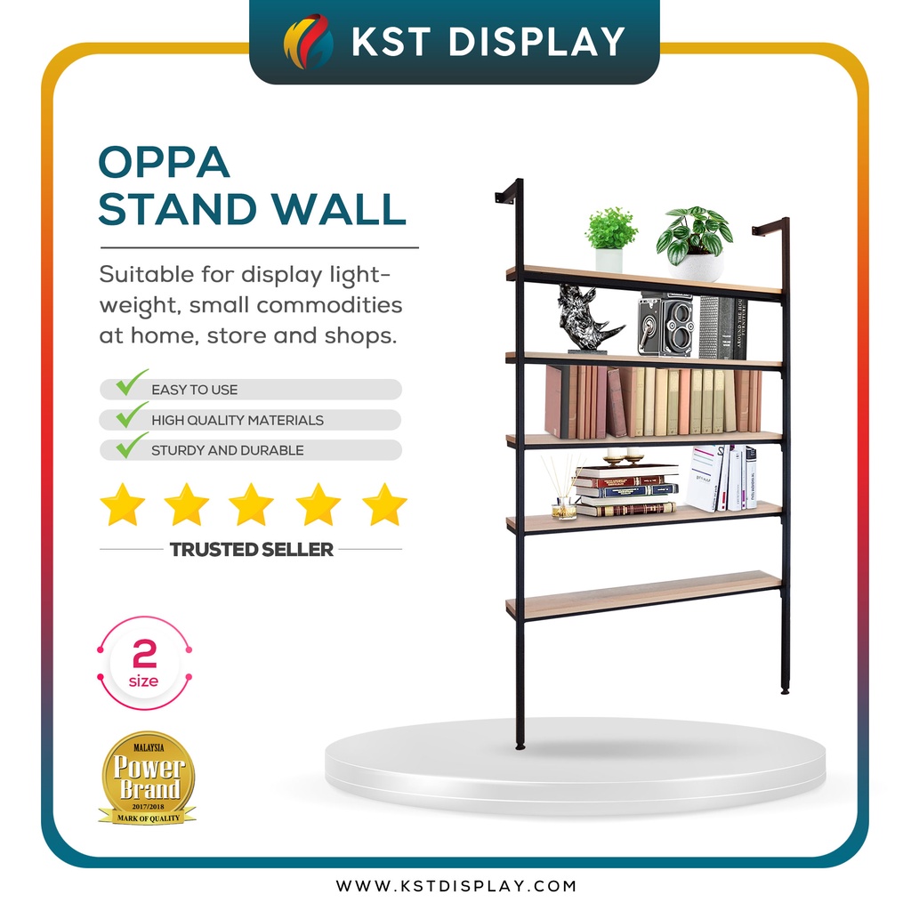 OPPA RACK Wall L-Stand (H)2000mm x (L)900mm/1200mm + 1 level Oppa Rack ...