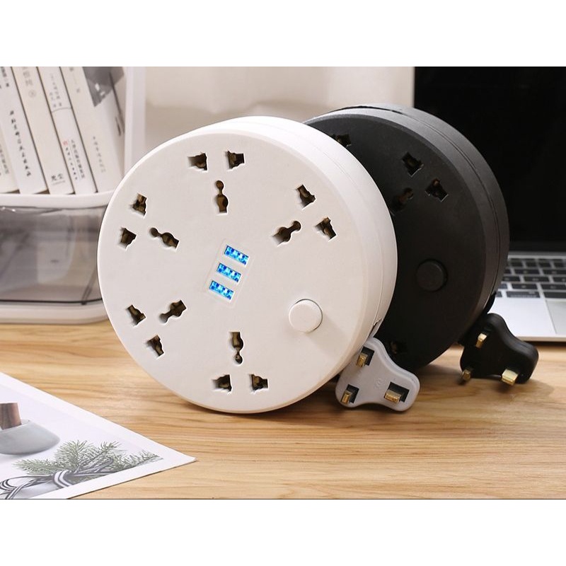 Extension wire round shape USB power outlet extension cord with ...