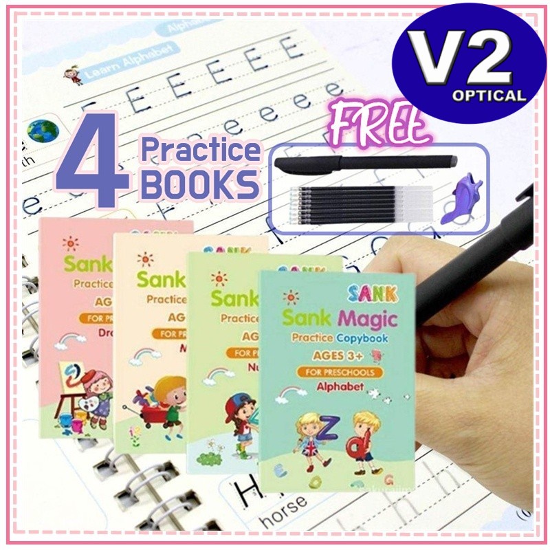 (4 Book/Set) Kid Practice Magic Writing Calligraphy Handwriting ...