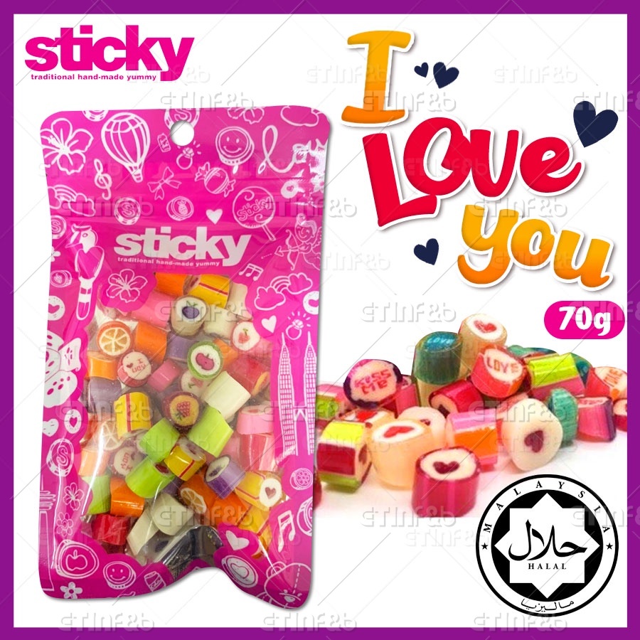 STICKY CANDY GULA-GULA VIRAL STOK SEDIA Thank You Happy Birthday Gift I ...