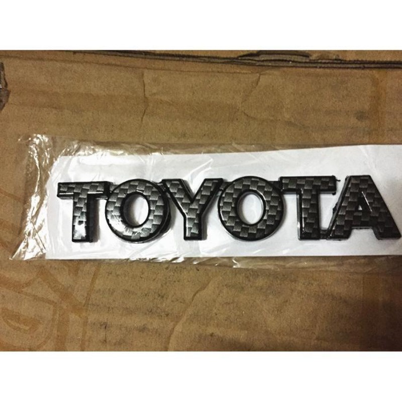 Carbon Fiber TOYOTA Letter Logo Emblem Badge Sticker Decal Replacement ...