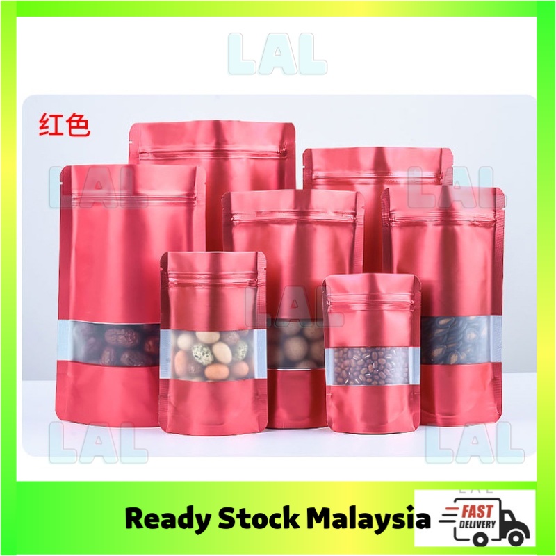 50pcs Big Size Matte Colour Zip Lock Bag with Window/Colour Zipper Bag ...