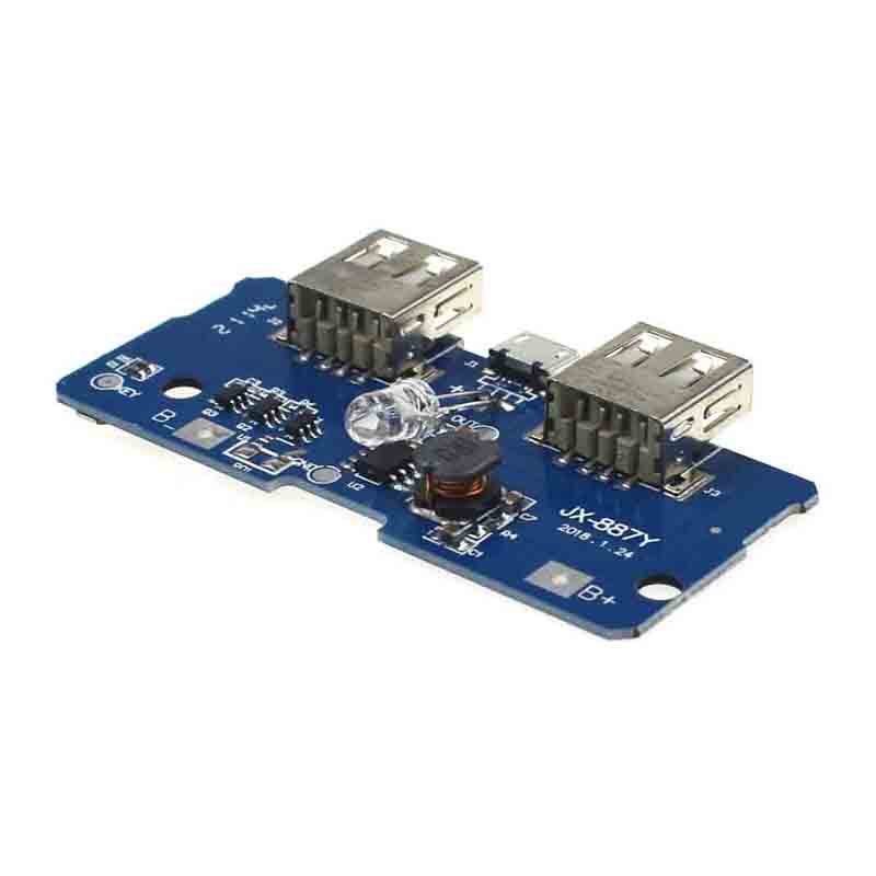 18650 Dual Micro USB 3.7V to 5V 2A Boost DIY 18650 Lithium Battery Charger PCB Board Step Up ...