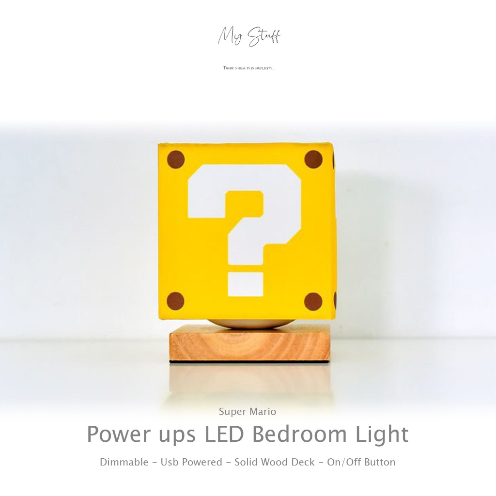 Mystuff527 Super Mario Power Up LED Bedroom Dimmable Light Lamp USB ...