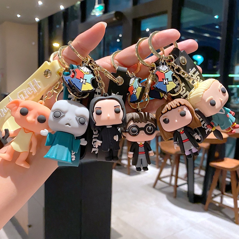 Movie Harry Potter Figure Keychain PVC Hermione Malfoy Lord Voldemort ...
