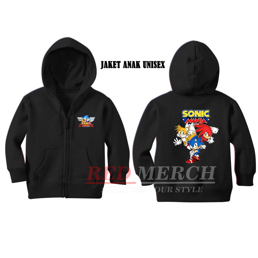 Sonic THE HEDGEHOG 3 SONIC MANIA CHILDREN'S ZIPPER HOODIE JACKET ...