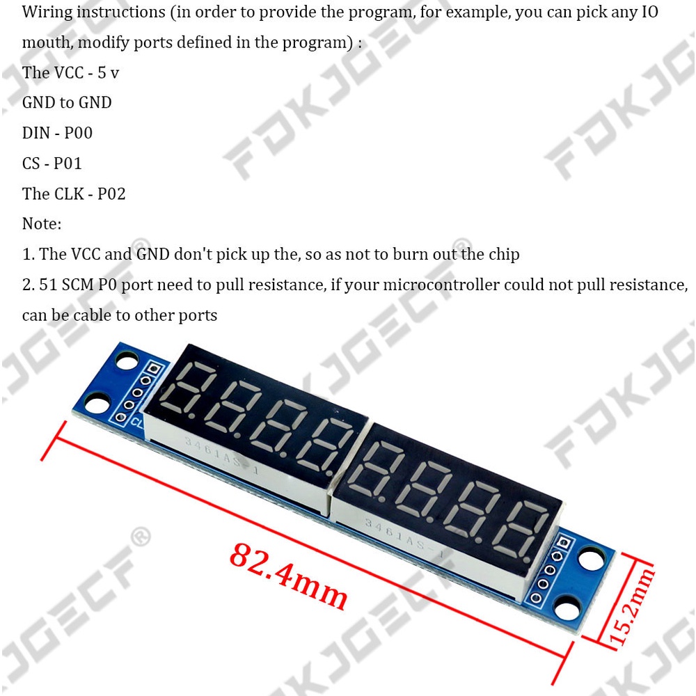 MAX7219 LED Dot Matrix 8 Digit Digital Tube Display Control Module For ...