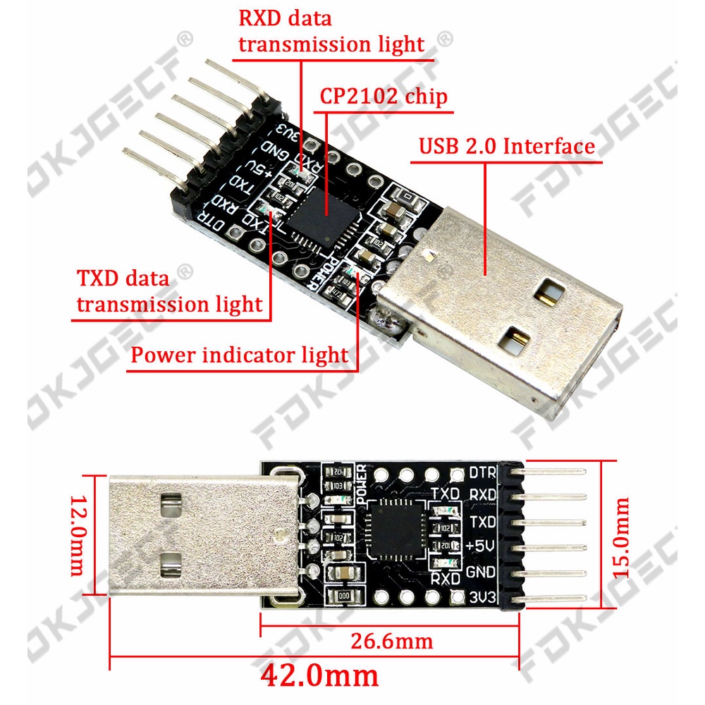 1PCS 6pin CP2102 USB 2.0 to TTL UART Module + 1PCS Pro Mini Module ...