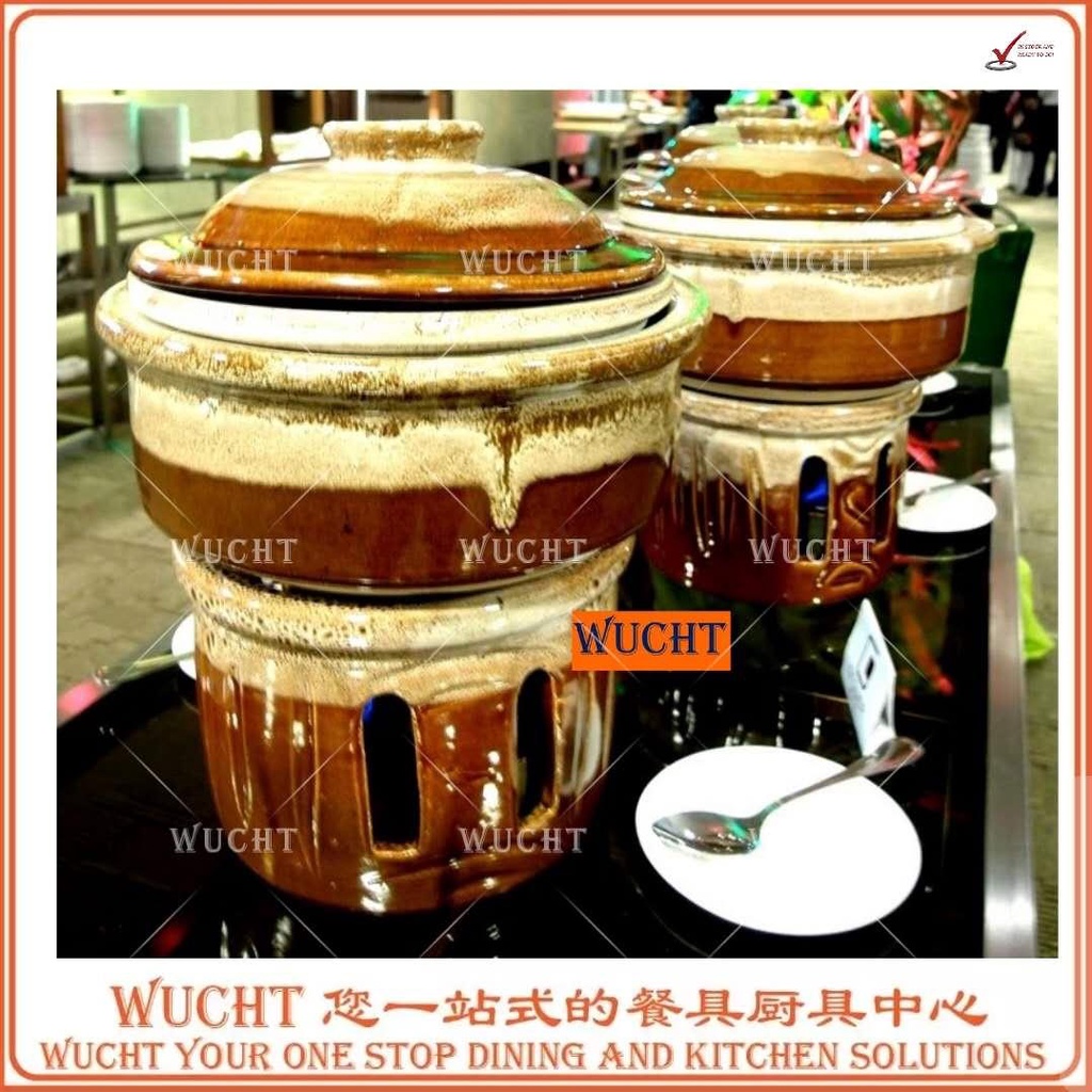 【WUCHT】BUFFET CHAFER SERVING Traditional Clay Curry Pot Glazed Curry ...
