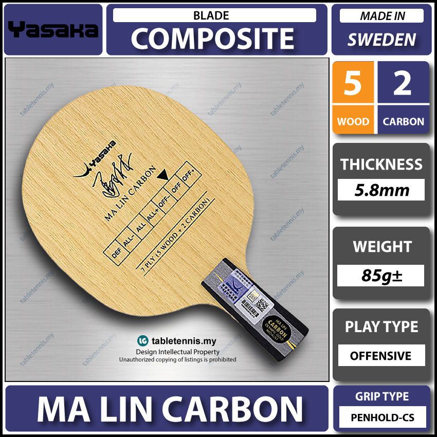 Yasaka Blade Ma Lin Carbon CS China Version Composite Carbon Table ...