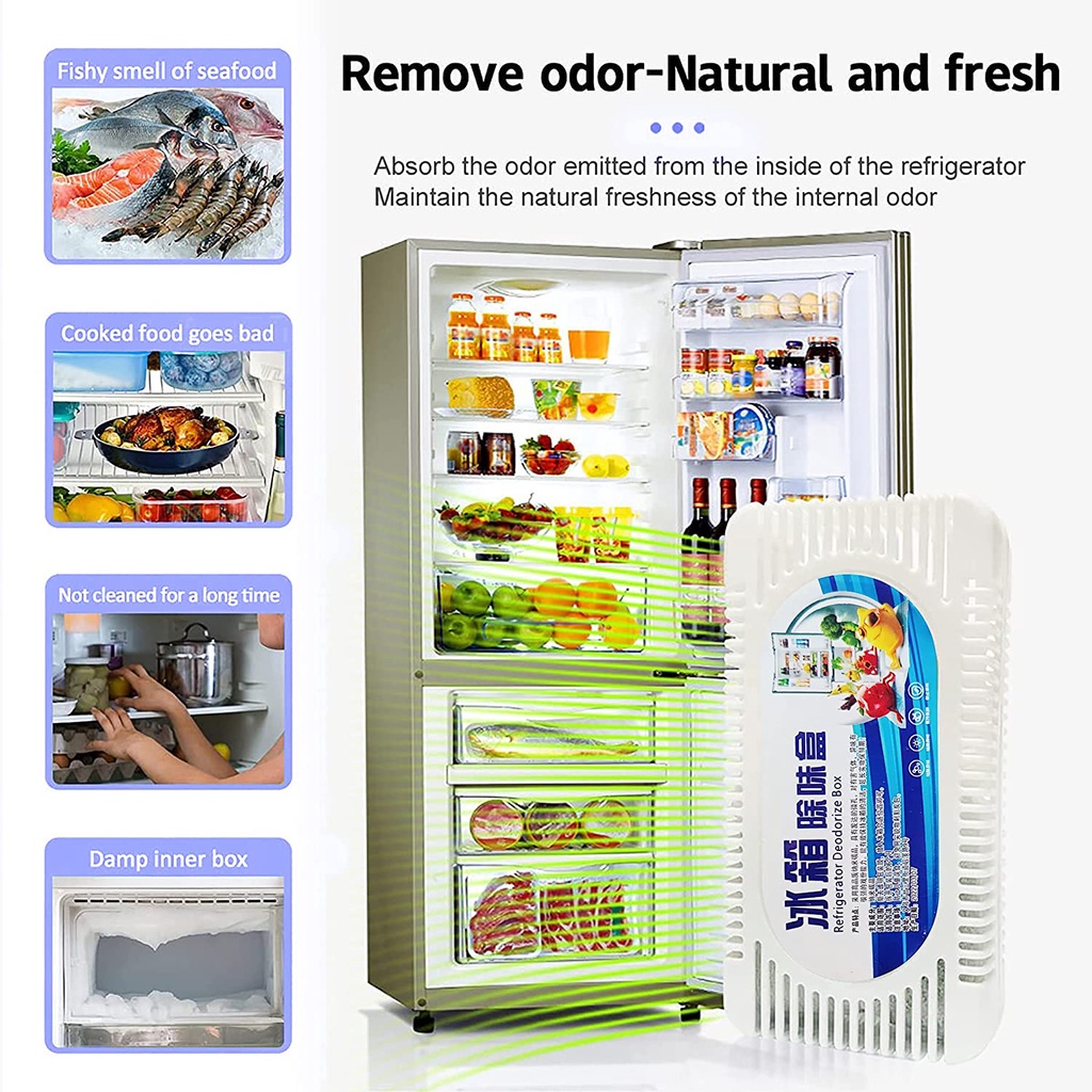 Activated Charcoal Deodorizer Box Fridge Freshener Odor Absorber Air ...