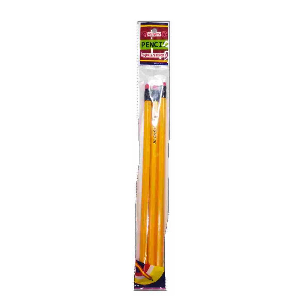Hi Craft Pencil 2B 2 w/ Eraser Lapis Art Sketch Pen Mongol Pack by 3pc ...