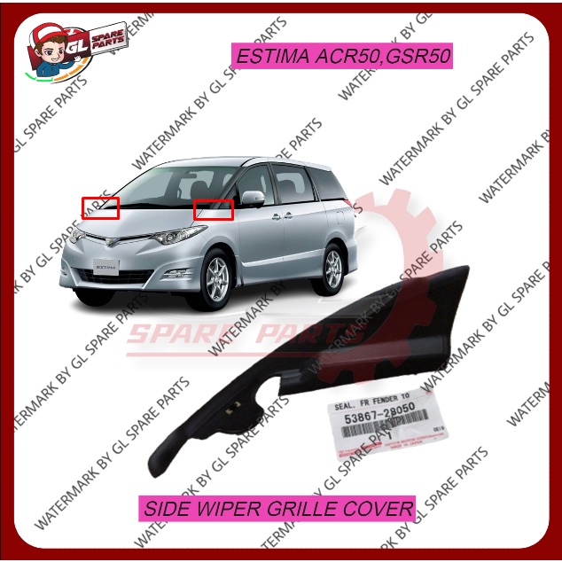 SIDE WIPER GRILLE COVER (ORIGINAL) TOYOTA ESTIMA ACR50 GSR50 (53867 ...