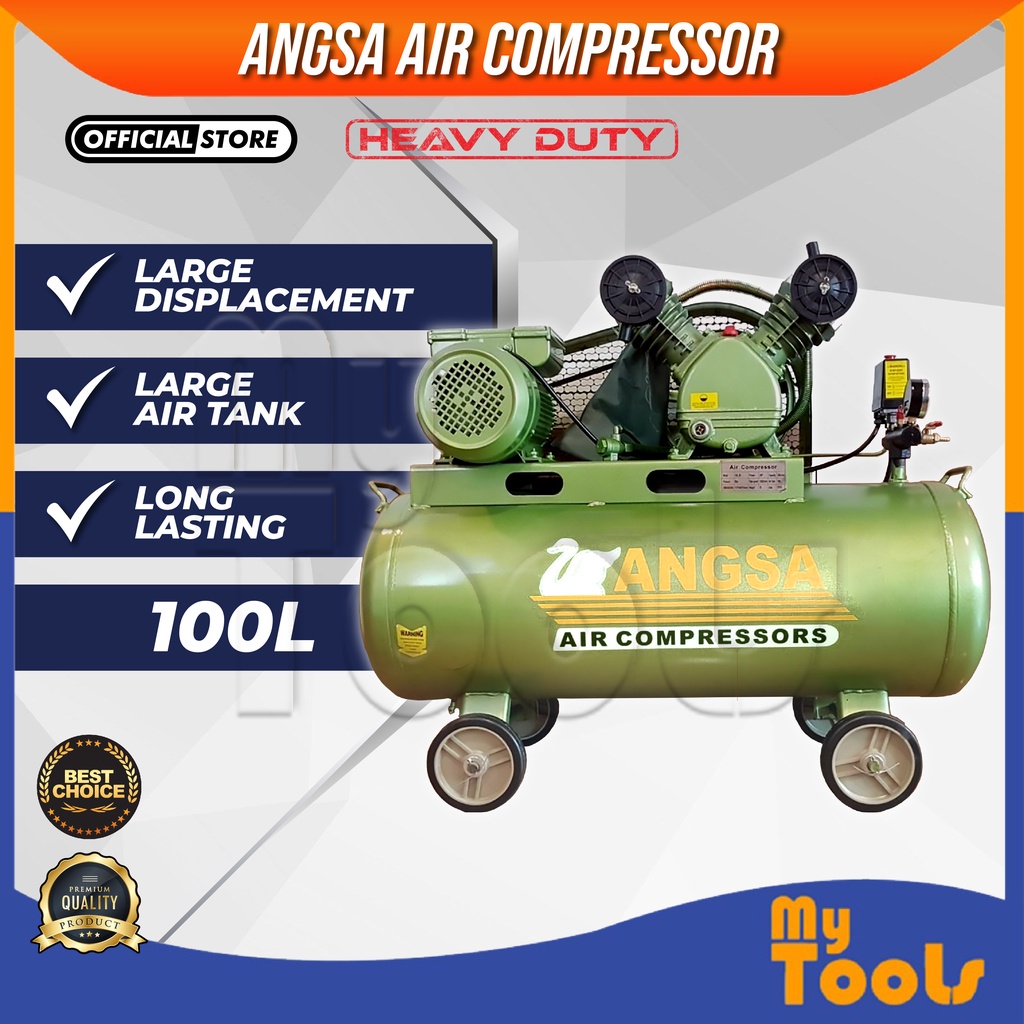 Mytools Angsa 3HP 100L Air Compressor with Heavy Duty Bare Head(BELTING ...