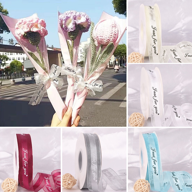 Ins Gift Packaging Ribbon Flower Bouquet Letter Wrapping Ribbons DIY ...