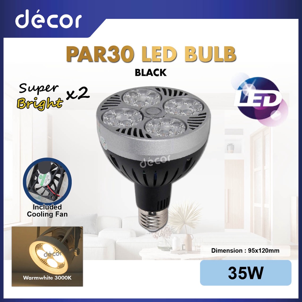 LED Track Light PAR30 Casing PAR30 BULB Mentol Black / White E27 Holder ...