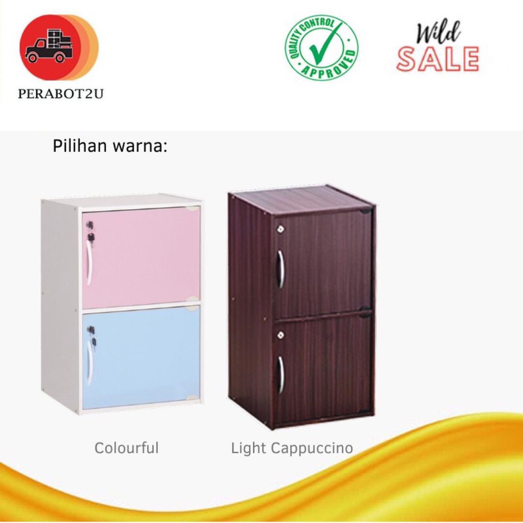 P2U Almari 2 Pintu / Almari Serbaguna dengan Kunci/ 2 Door Storage Box ...