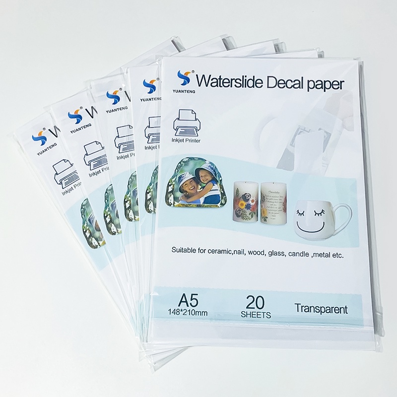 Inkjet Water Slide Decal Paper A5 Size Transparent and White Transfer ...