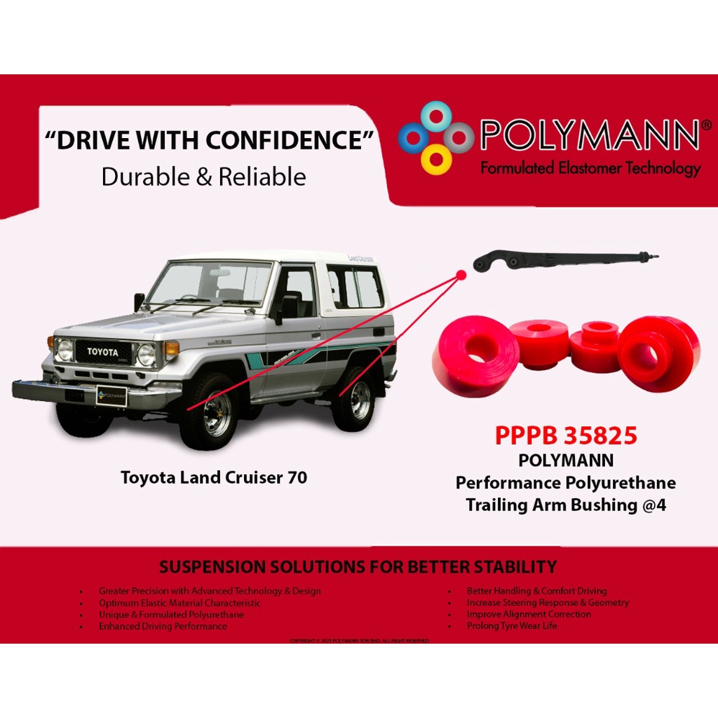 Polymann Toyota Land Cruiser LJ70 Front/Rear Parang (Trailing Arm ...