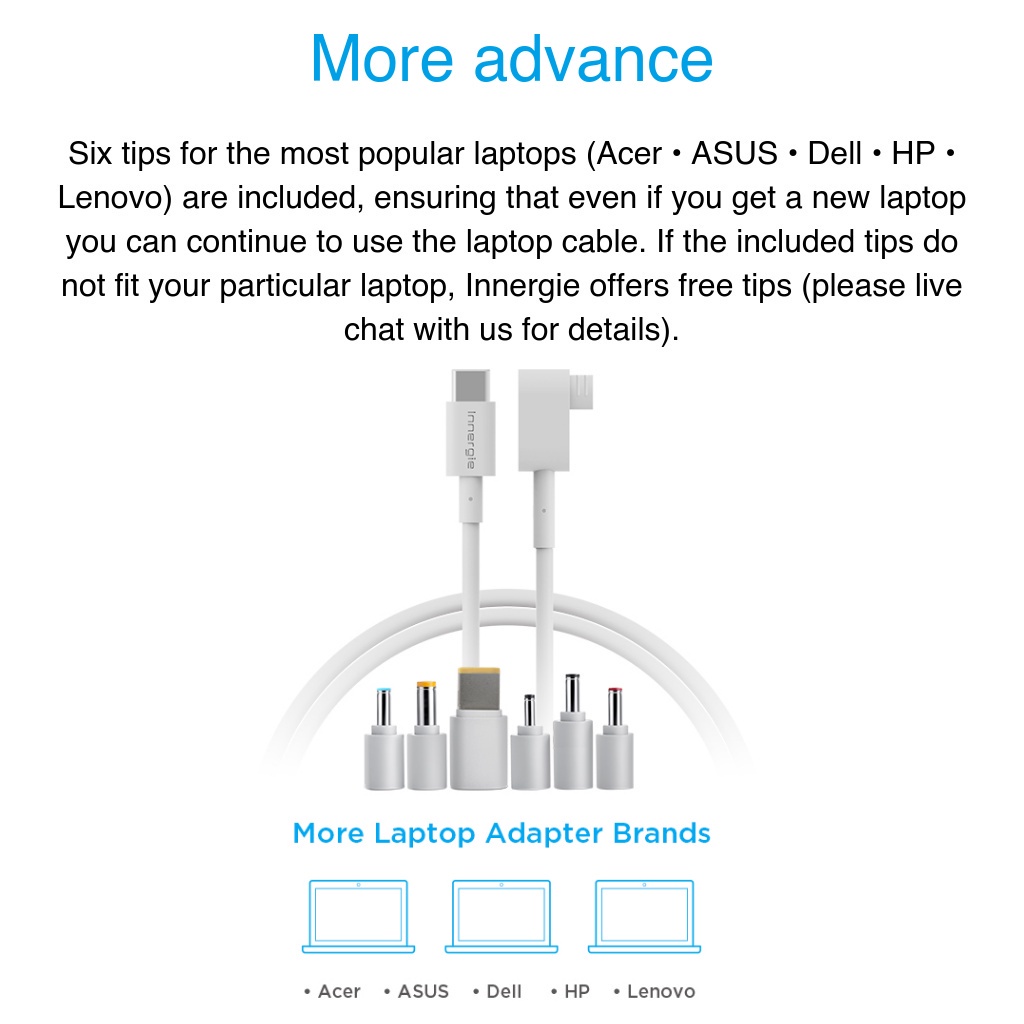 Innergie MagiCable 150 Laptop Cable - USB-C to Laptop Pin Converter ...
