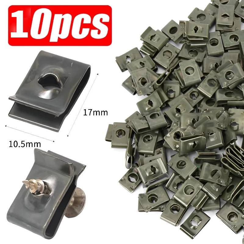Car Metal U-Type Clips Car Motorcycles Metal Screw Fastener Clips ...