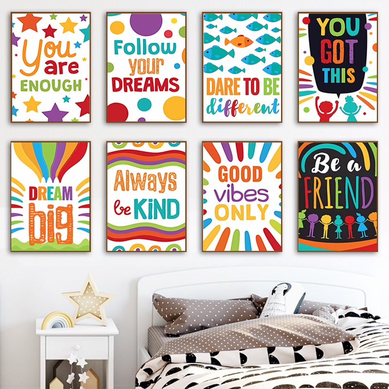 Classroom Inspirational Poster Kids Education Classroom Wall Banner ...