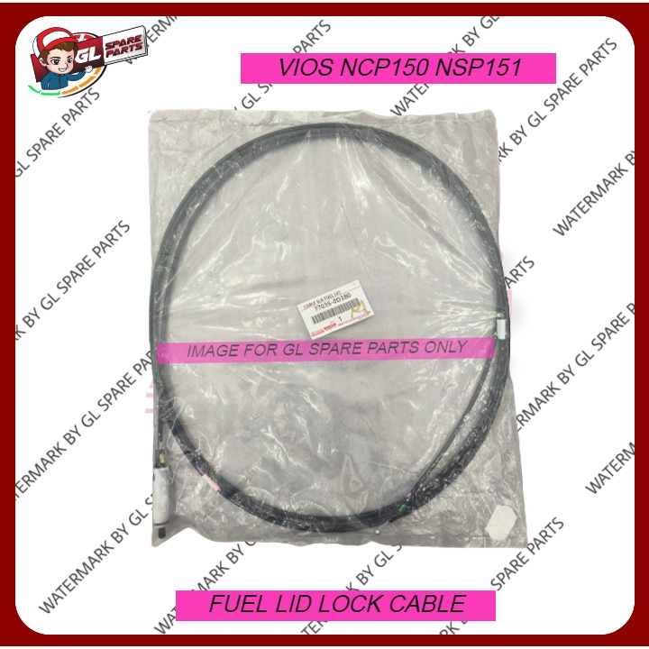 PETROL FUEL LID LOCK CABLE ORIGINAL TOYOTA VIOS NCP150 NSP151 (77035 ...