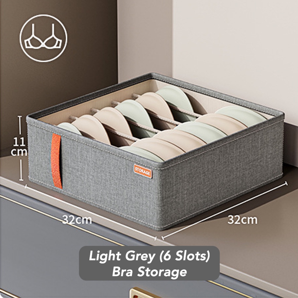 HOMEWORTH 6/7/20 Slots Oxford Underwear Storage Box Foldable Socks Bra ...