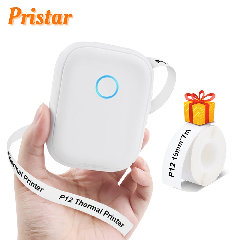 Mini Wireless Thermal Label Printer Bluetooth Label Maker P12 DIY Self ...