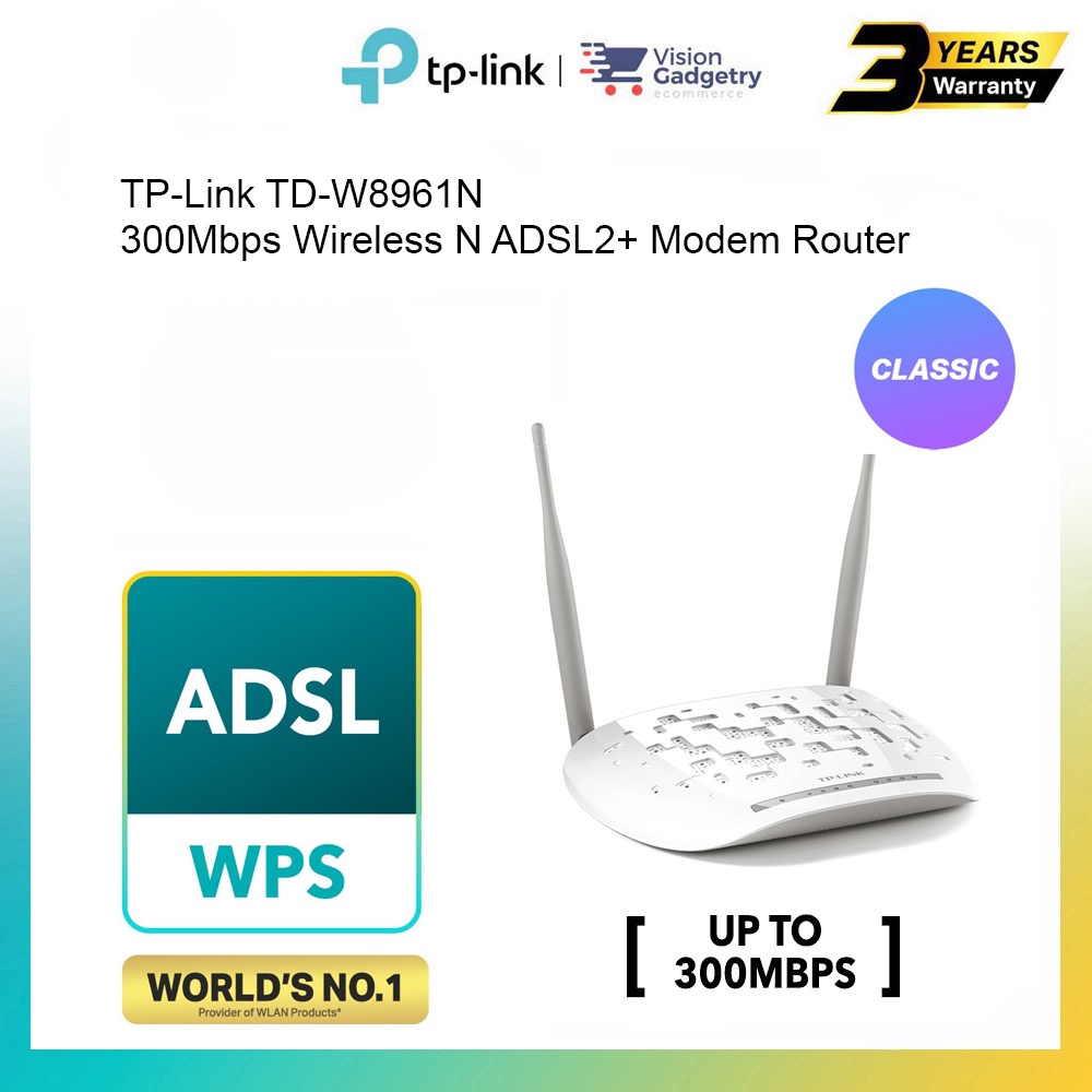 TP-Link TD-W8961N 300Mbps Wireless N ADSL2+ Modem Router | Shopee Malaysia