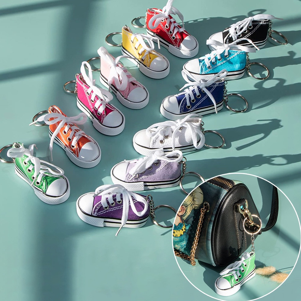 Creative Simulation Canvas Shoe Keychains Funny Mini Shoes Shape ...
