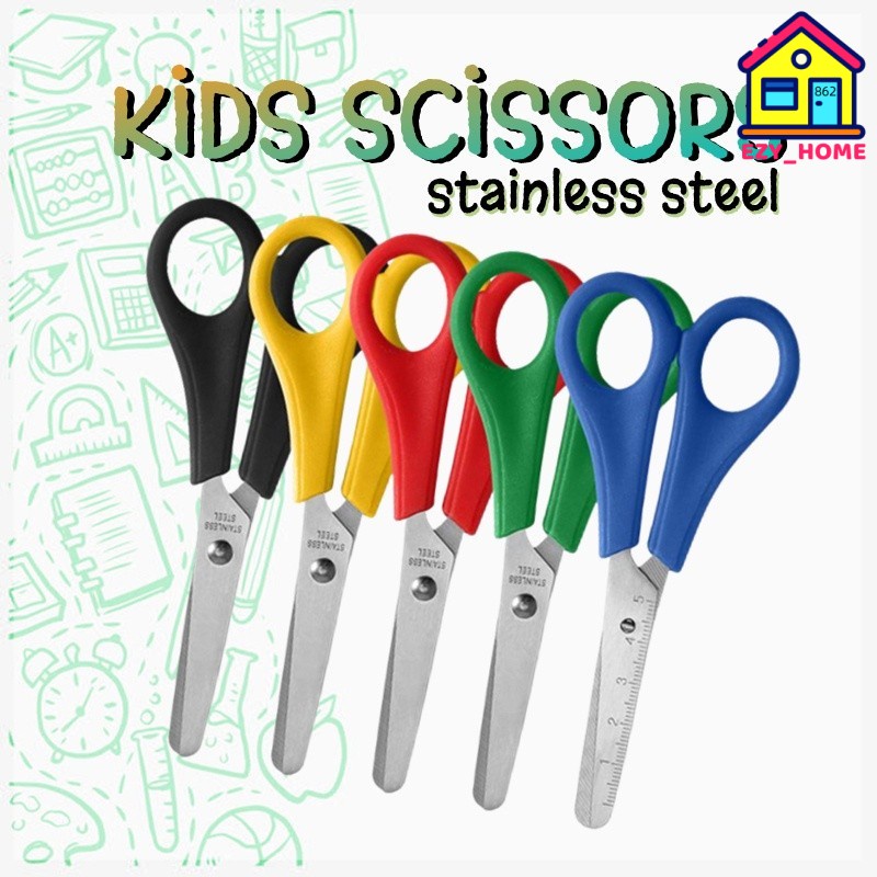 Stainless Steel Student Scissors Kids Art Round Head Cutter ...