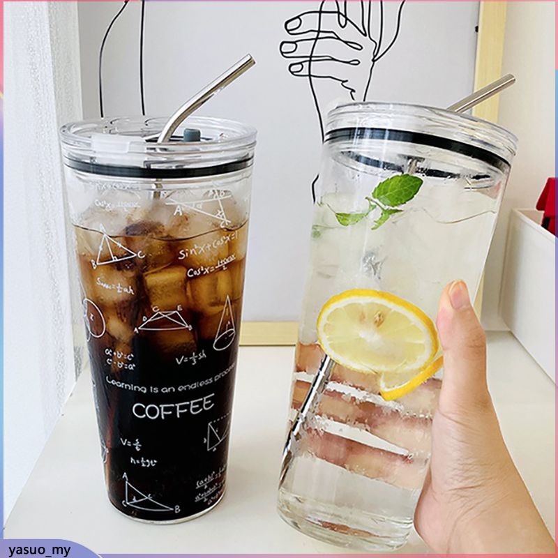 1000ml Large-capacity Heat-resistant Glass Cup With Lid And Straw Water ...
