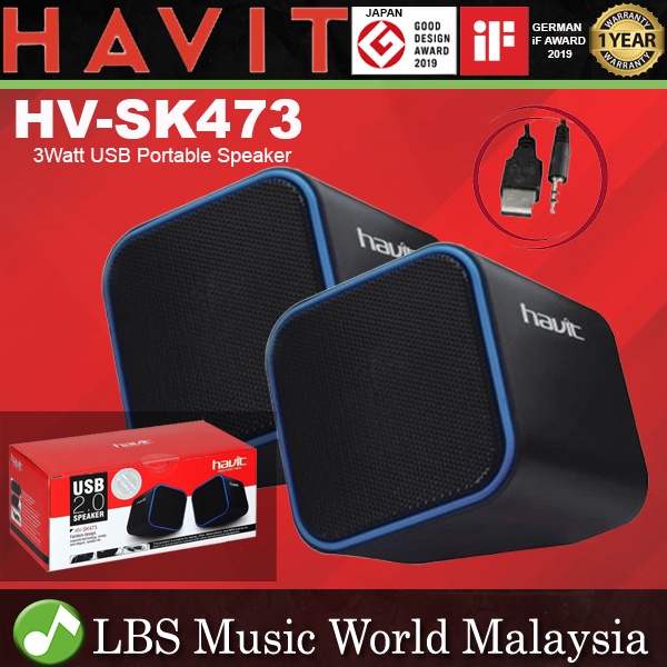 HAVIT HV-SK473 3 Watt USB Portable Mini Speaker with USB or 3.5mm ...
