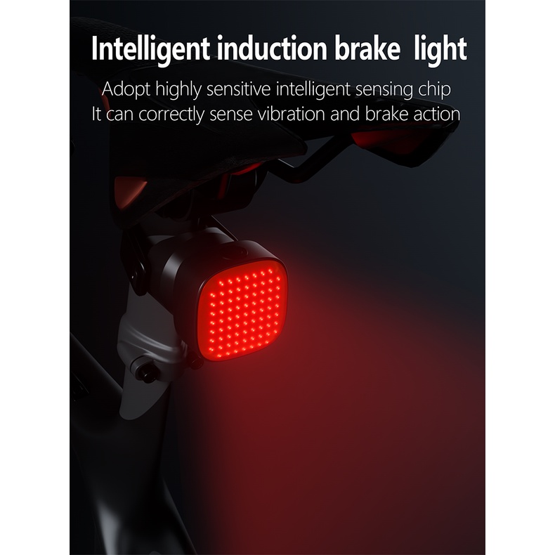 Bicycle Light Intelligent Automatic Brake Sensor Light IPX6 Waterproof ...