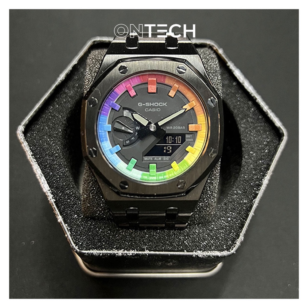 Casio G-Shock "Full Metal CasiOak Custom" Black Rainbow (Full Black ...