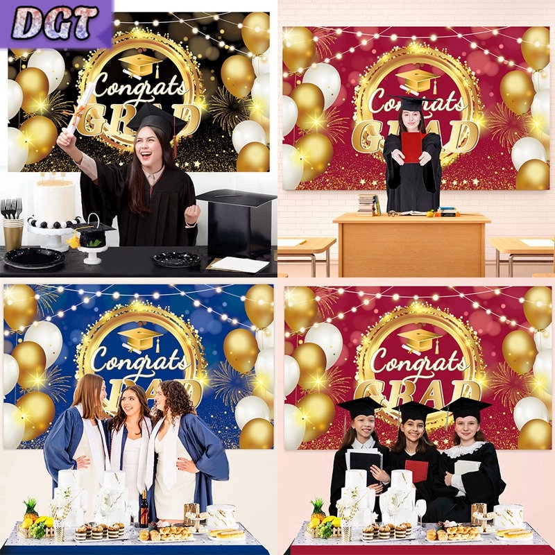 DGT 150×100CM Grad Banner Home Decor Party Curtain Graduation Season ...