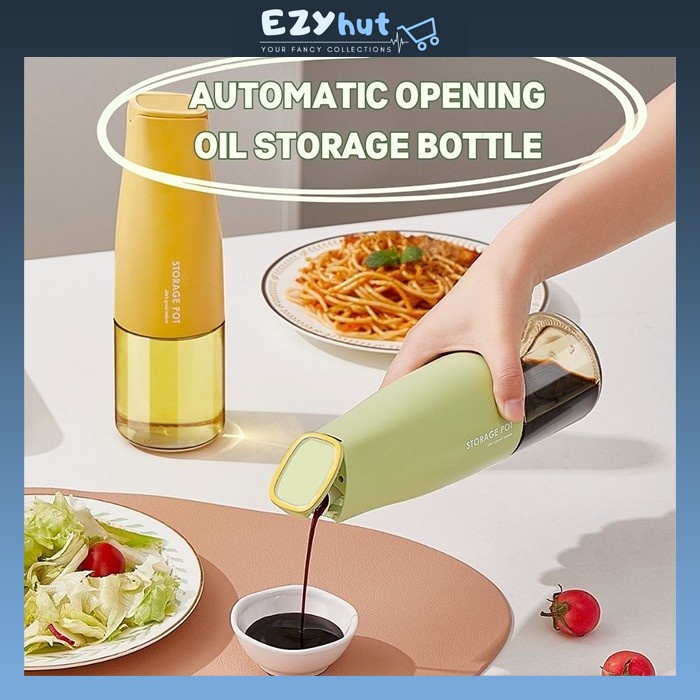 Kitchen Oil Storage Bottle Dispenser 500ml Automatic Opening Seasoning ...