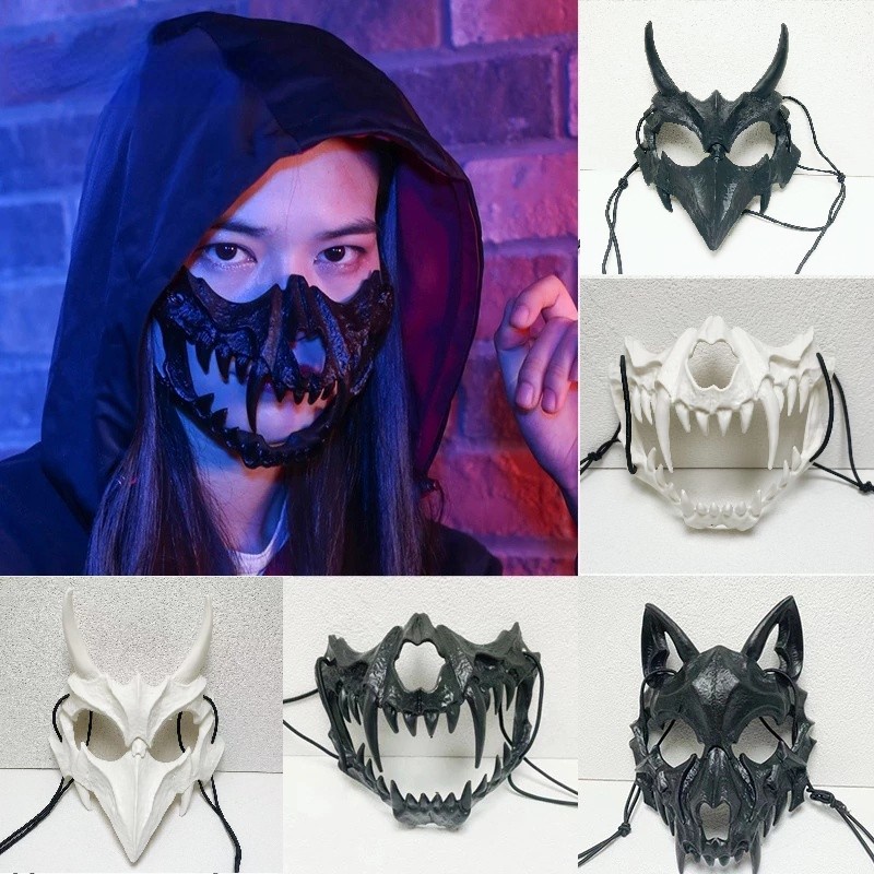KI Demon Skull Mask Cool Tiger Skeleton Covers Werewolf Face Masks ...