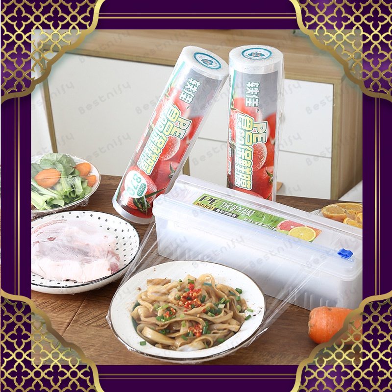 Cling Film Cutter Box Plastic Food Wrap Dispenser with Slide Cutter ...