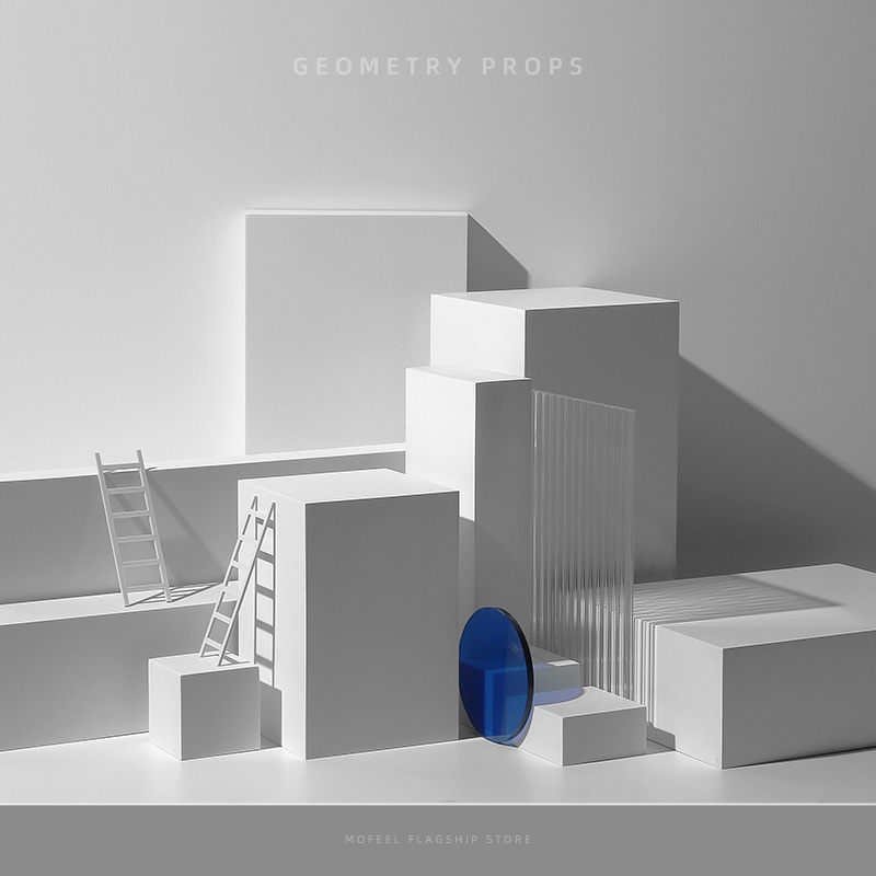 Geometry White Square Matt Cube Box Photography Creative Display Table ...