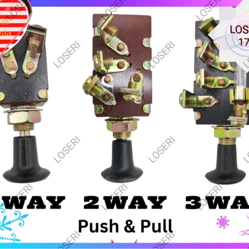 LOSERI PREMIUM Universal Head Lamp Push Pull Switch 1 Way 2 Way 3 Way ...