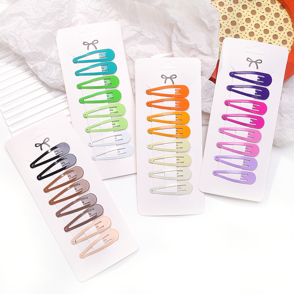 8Pcs/set Mini Solid Color Hairpin Set for Kids Girls Sweet Glitter ...
