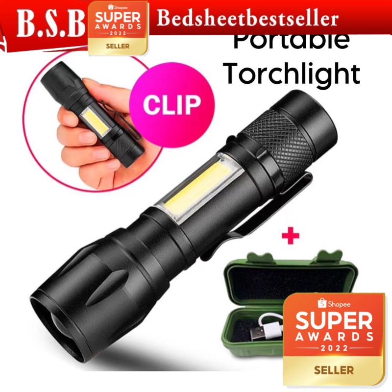 B.S.B Portable 3 Mode Rechargeable Waterproof Torch Light LED Zoomable ...