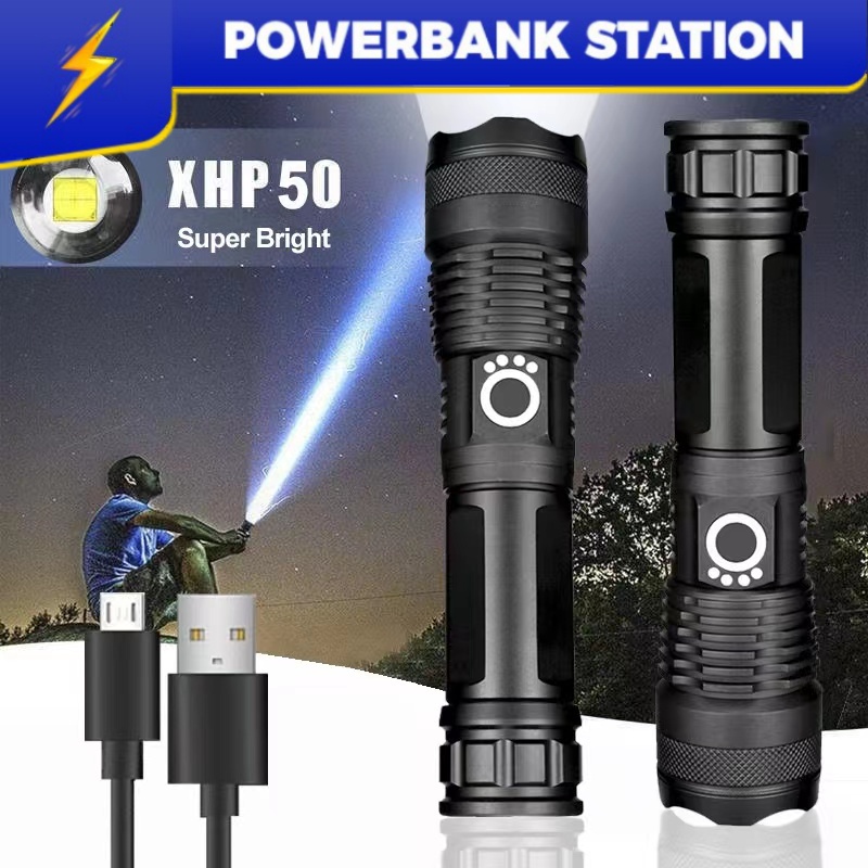 PSB_ Lampu Suluh LED Flashlight omable USB Rechargeable Super Bright ...
